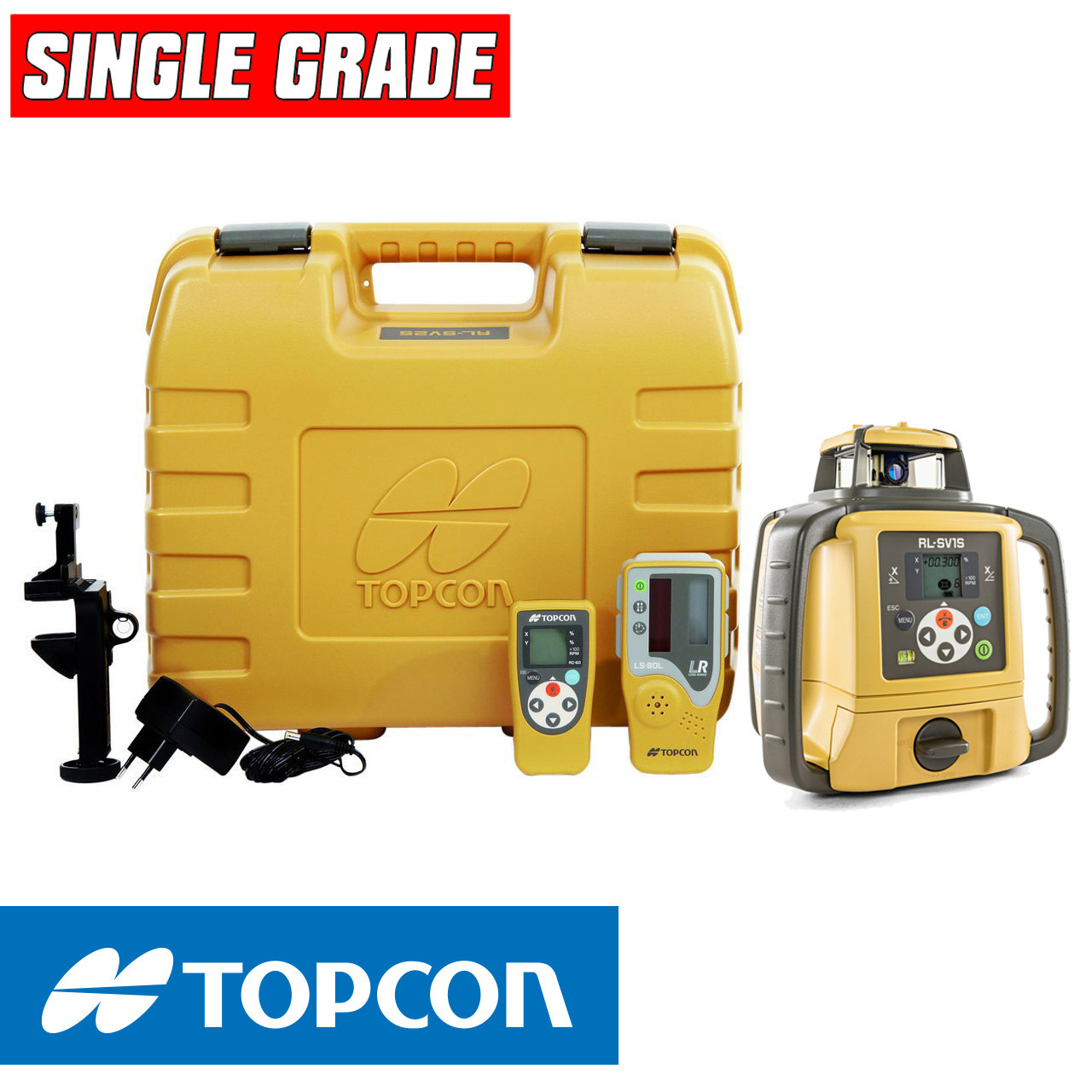 Topcon RL-SV1S Self-Leveling Single Grade Laser DB Kit with LS-80X ...