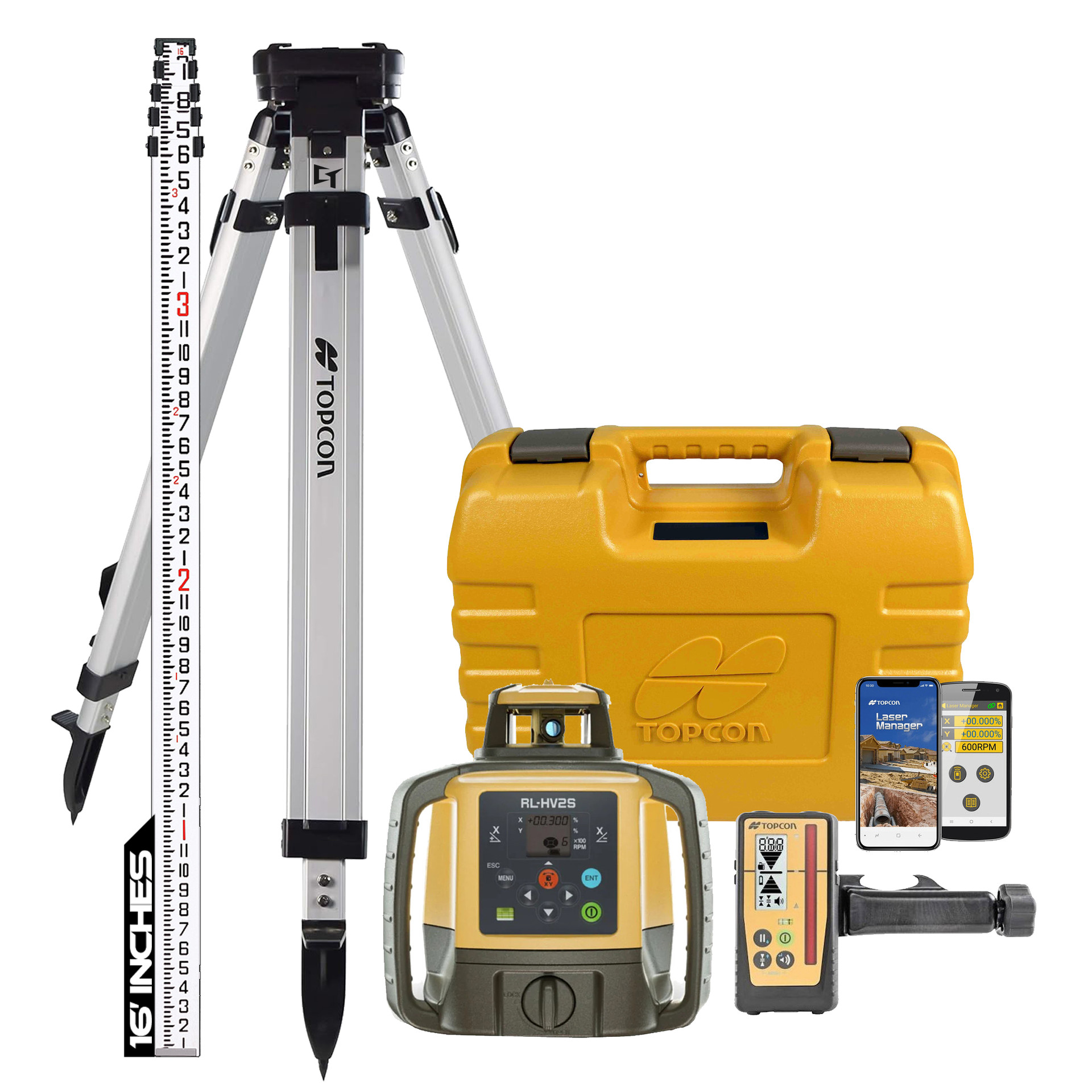 Topcon RL-HV2S Deluxe Dual Grade Laser Package with Premium LS-100D ...