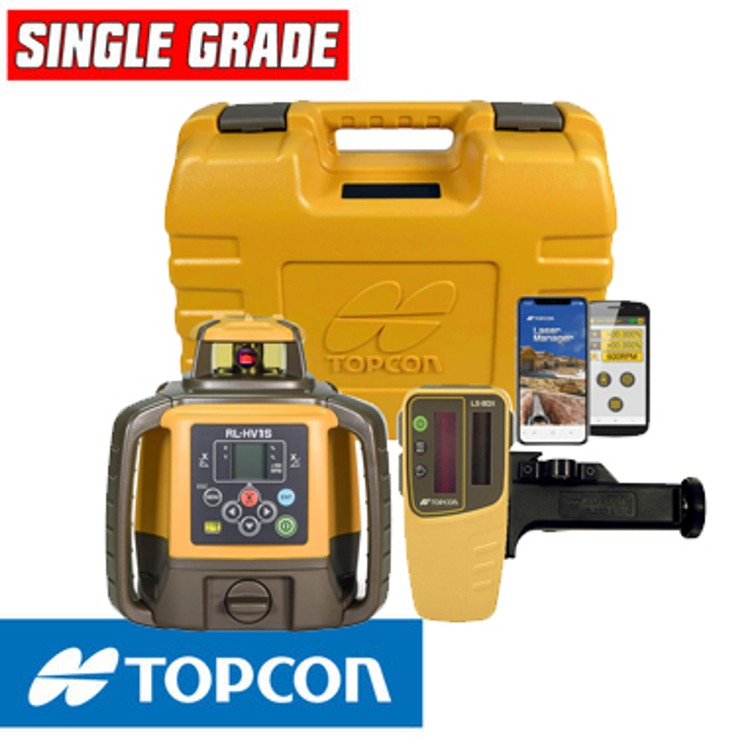 Topcon RL-HV1S Self-Leveling Single Grade Laser DB Kit with LS-80X ...