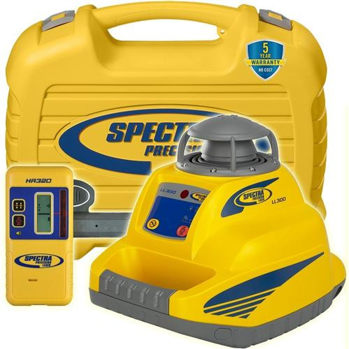 Spectra Precision LL300-8 Rotary Laser with HR320 Receiver and Rod ...