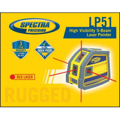 Spectra Precision LP51 Red 5 Beam Pointing Laser - Contractors-Tools.com