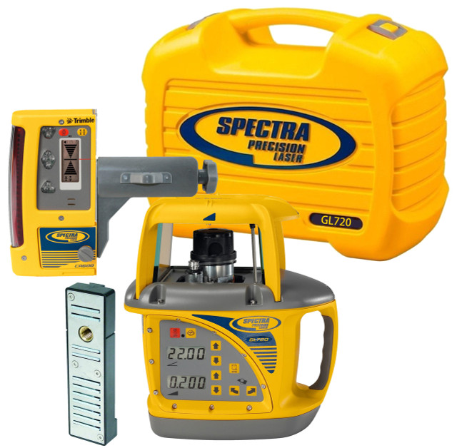 Spectra Precision GL722 Dual Grade Laser with CR600 Receiver and RC703 ...