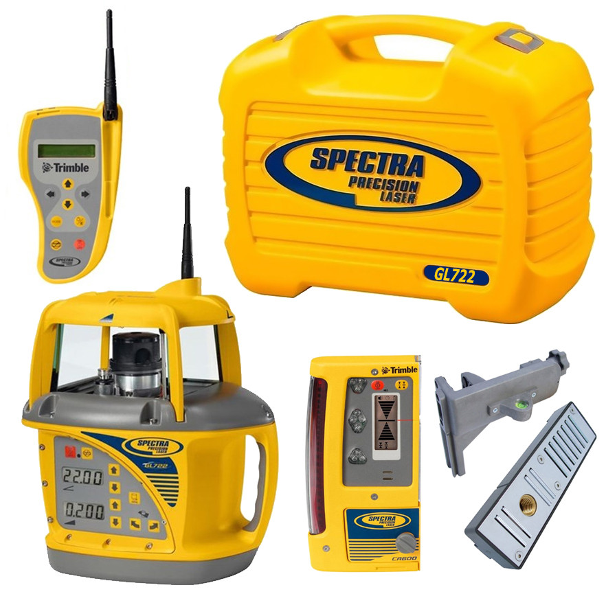 Spectra Precision GL722 Dual Grade Laser with CR600 Receiver and RC703 ...