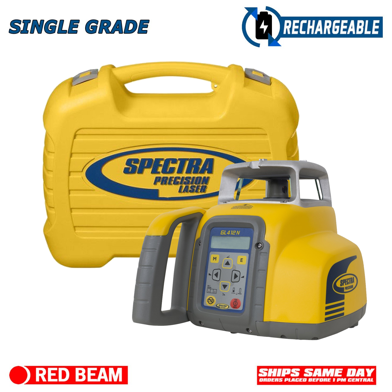Spectra Precision GL412N‑BCC Single‑Grade Laser with Rechargeable ...
