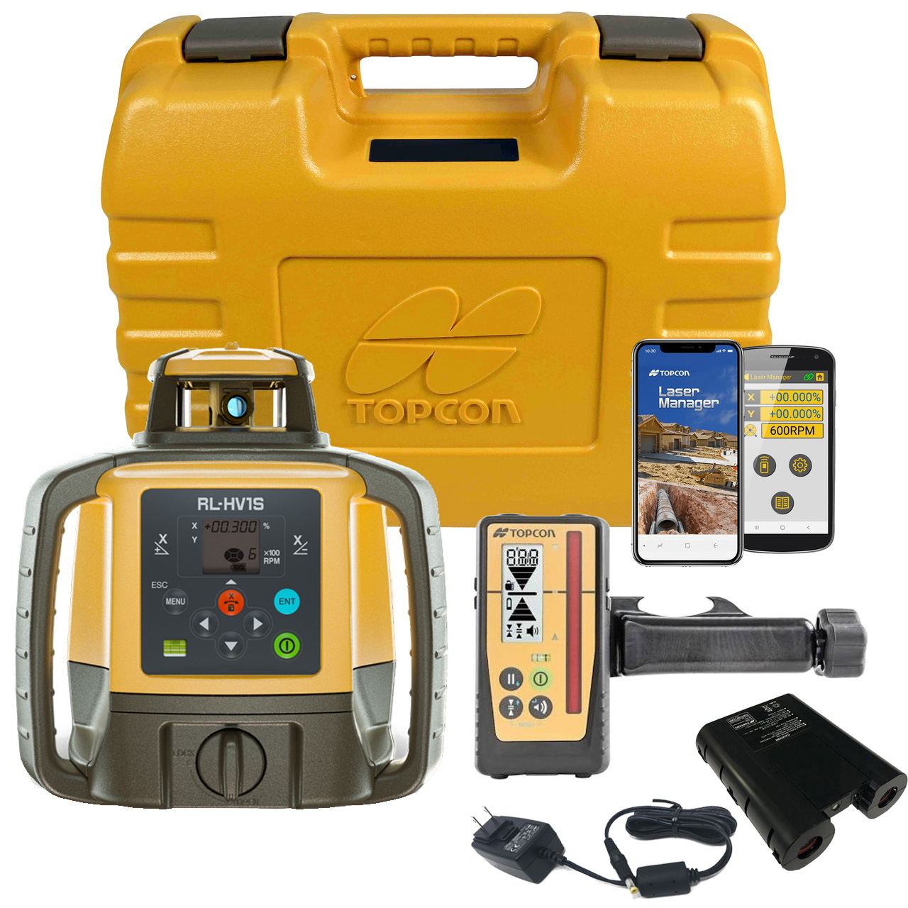Topcon RL-HV1S Self-Leveling Single Grade Laser RB Kit with LS-100D ...