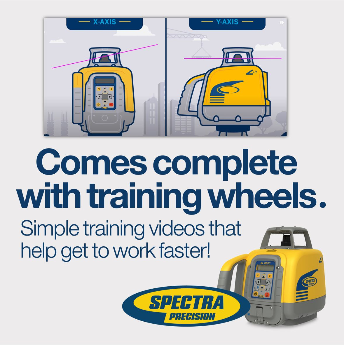 Spectra GL1425C Dual Grade Laser Package with Deluxe Receiver, Elevator ...