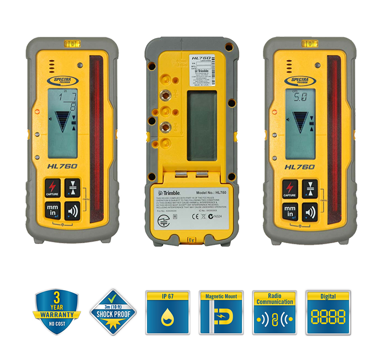 Spectra Precision LL1505C Laser level Package with Deluxe HL760 ...
