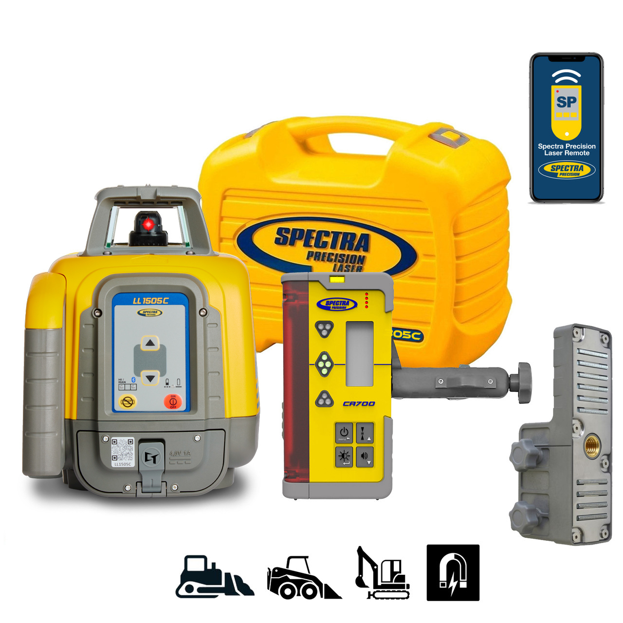 Spectra Precision LL1505C-14 Laser level Package with Deluxe CR700 ...