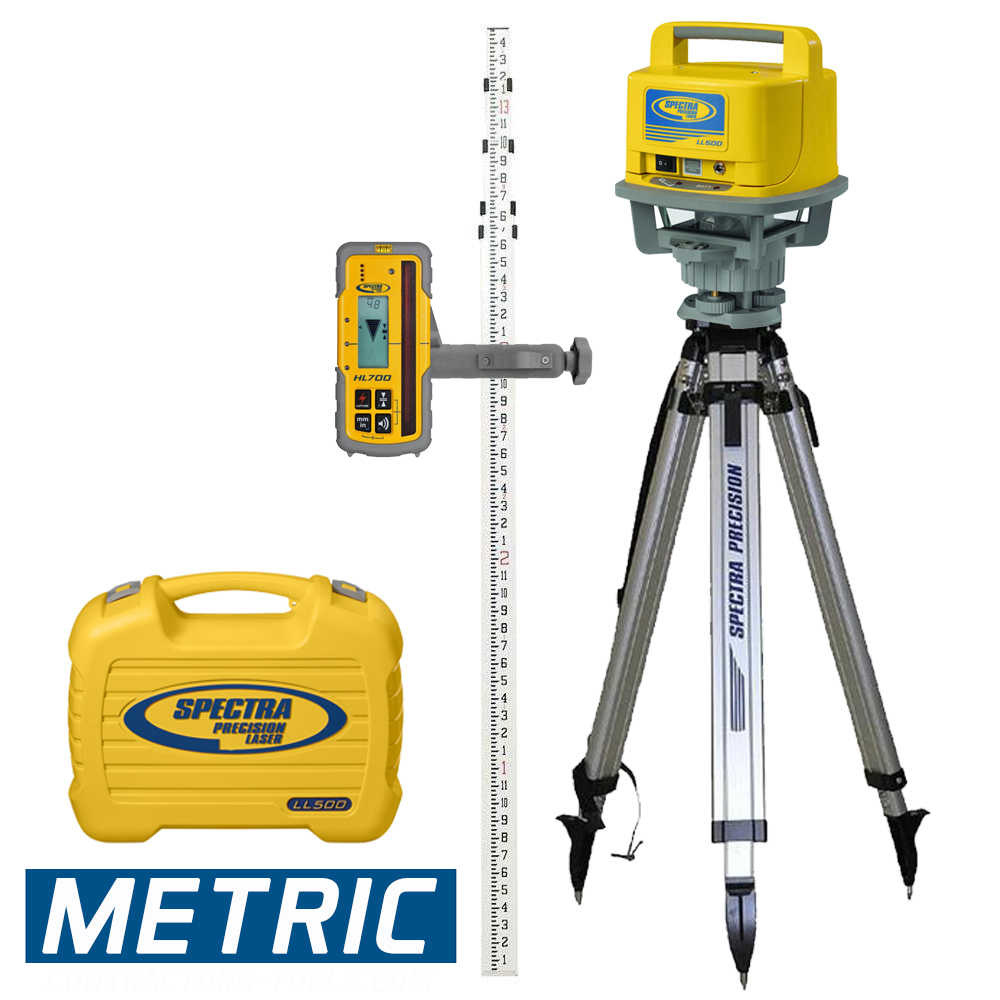 Spectra Precision LL500-3 Long Range Laser Complete Package w/ HL700 ...