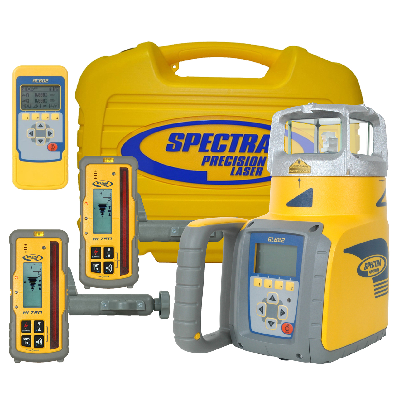Spectra Precision GL622-1 Dual Grade Laser with (2) x HL750 Receivers ...