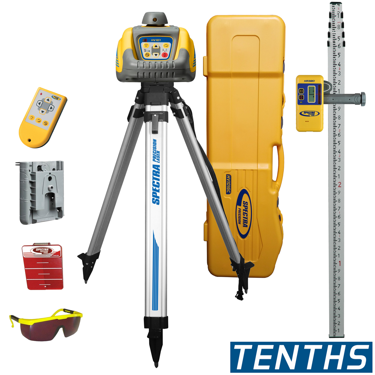 Spectra Precision HV101GC-1 Laser Level Kit with HR320 Receiver, Tripod ...