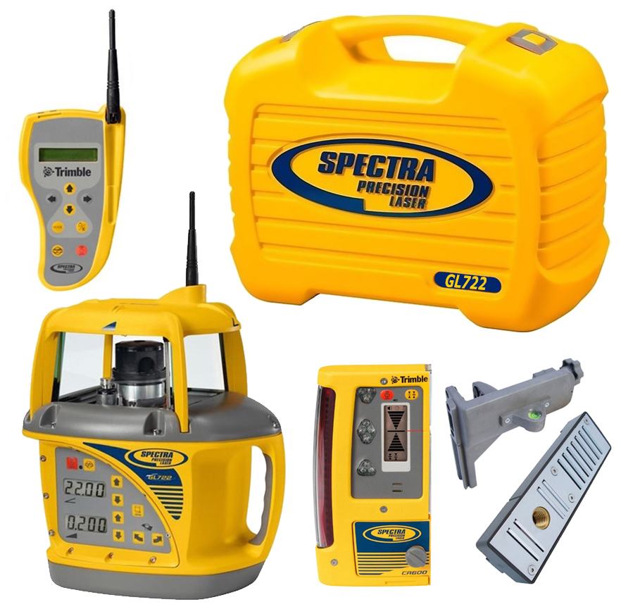 Spectra Precision GL722 Dual Grade Laser with CR600 Receiver and RC703 ...
