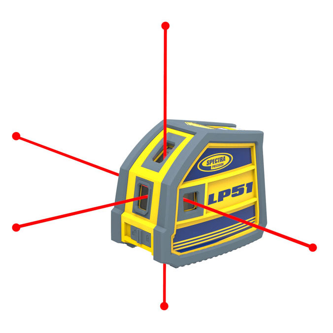 Spectra Precision LP51 Red 5 Beam Pointing Laser - Contractors-Tools.com