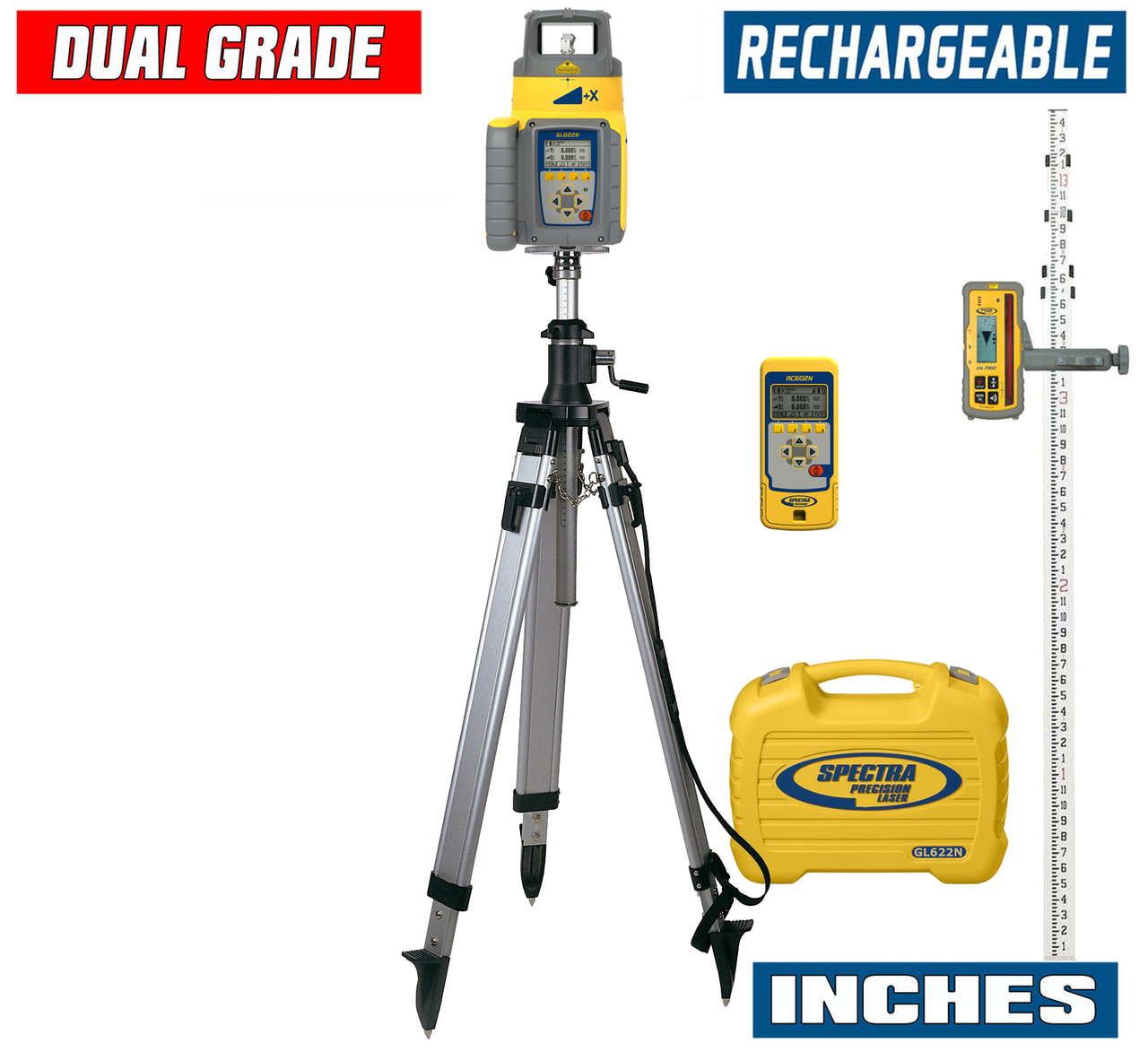 Spectra Precision GL622N-29 Dual Slope Laser Level Package with ...