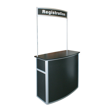 Portable Curved Registration Counter with header