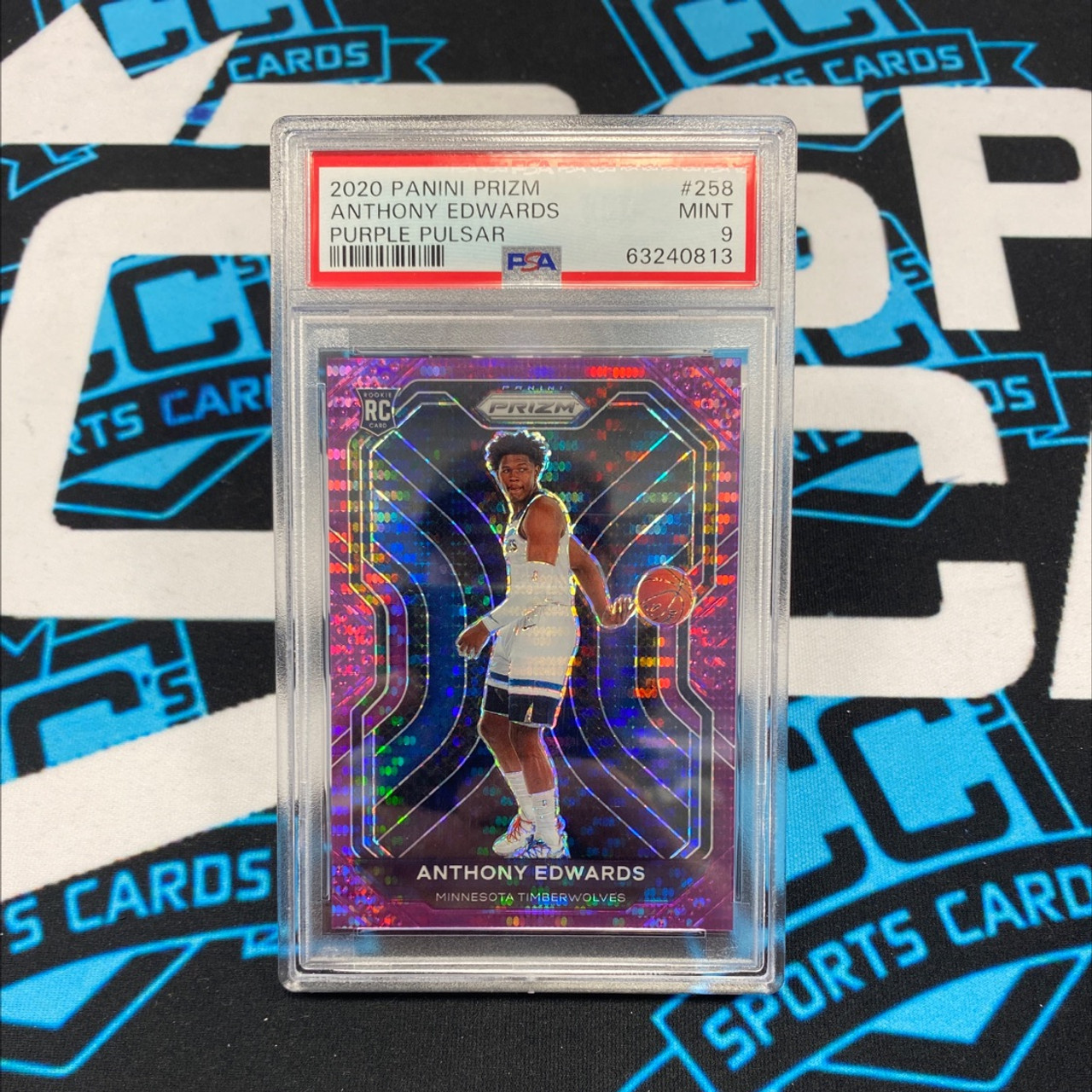 2020 Prizm Anthony Edwards Purple Pulsar /35 PSA 9 - CC's Sports Cards