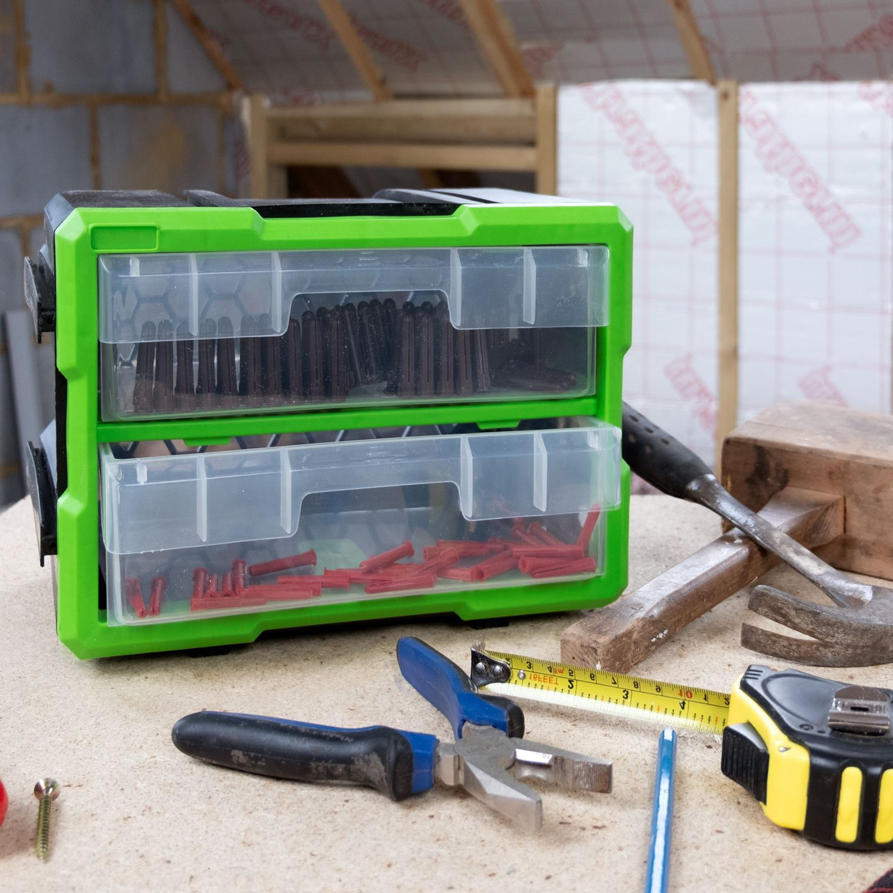 2 Drawer Interlocking Tool & Fixing Storage Unit - To Your Home