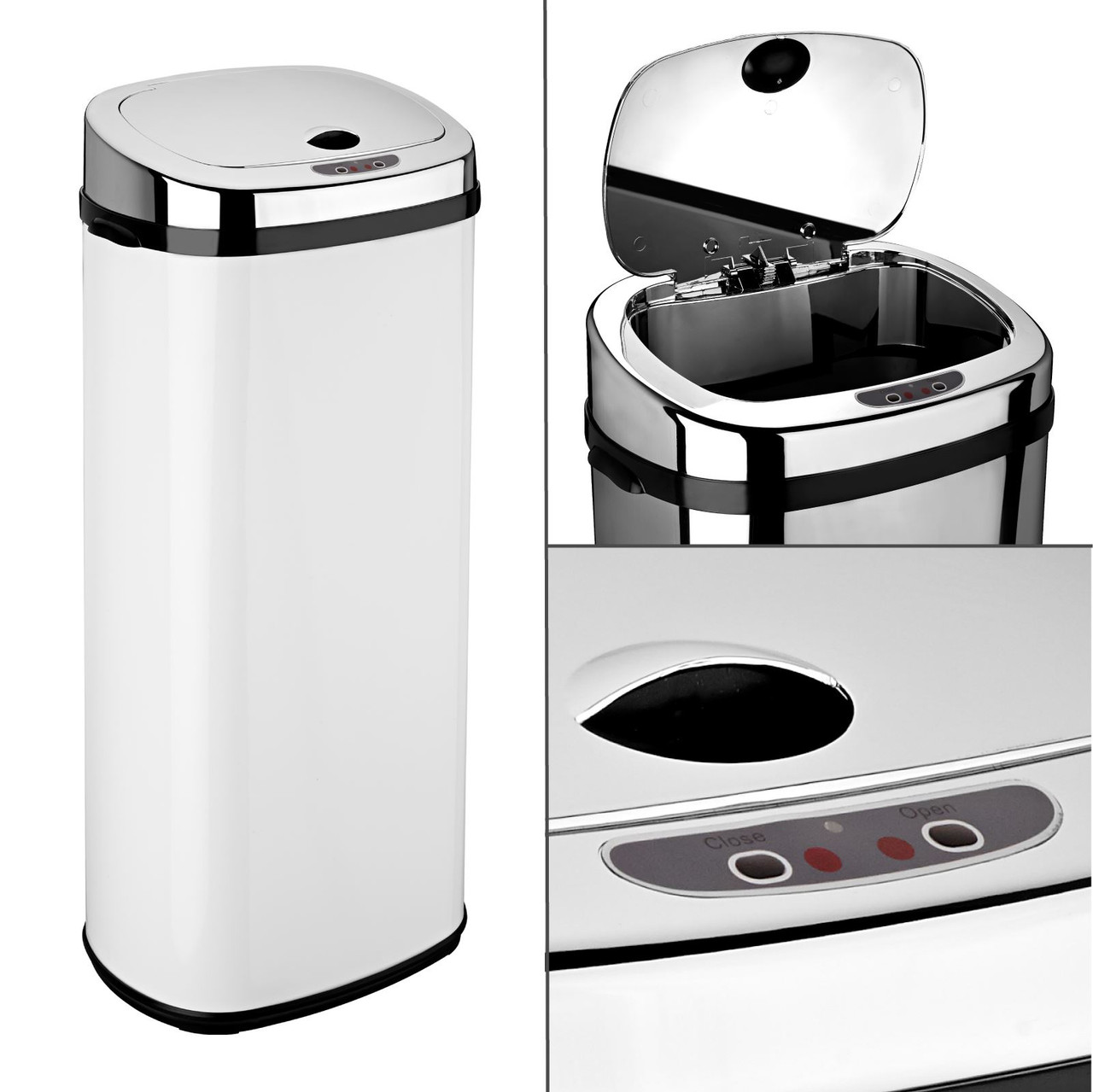 White 42L Rectangle Origin Sensor Bin - To Your Home