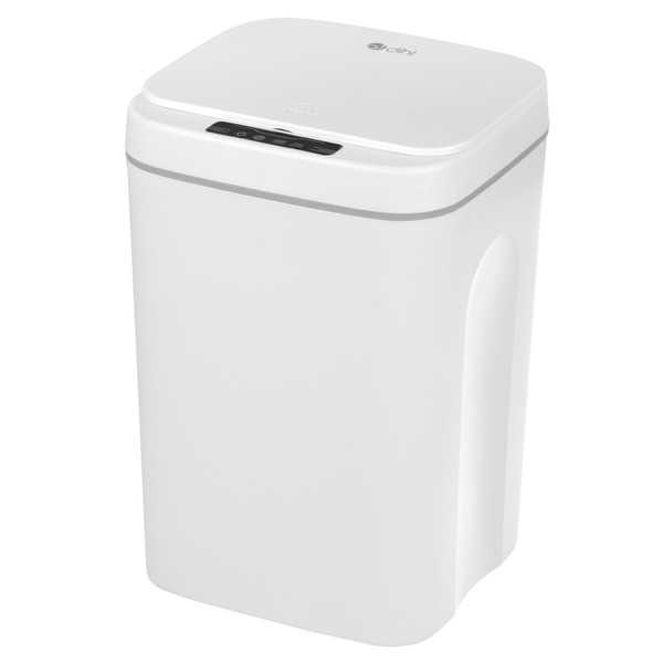 Dihl 16 Litre Automatic Trash Can Intelligent Smart Motion Sensor Waste Bin Rubbish Kitchen Small Compact Waste Disposal System White