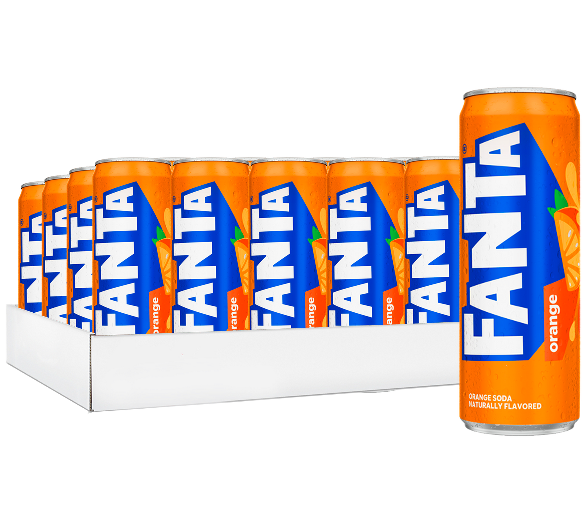 Fanta Orange, 12 oz. Slim Cans, 24 Pack