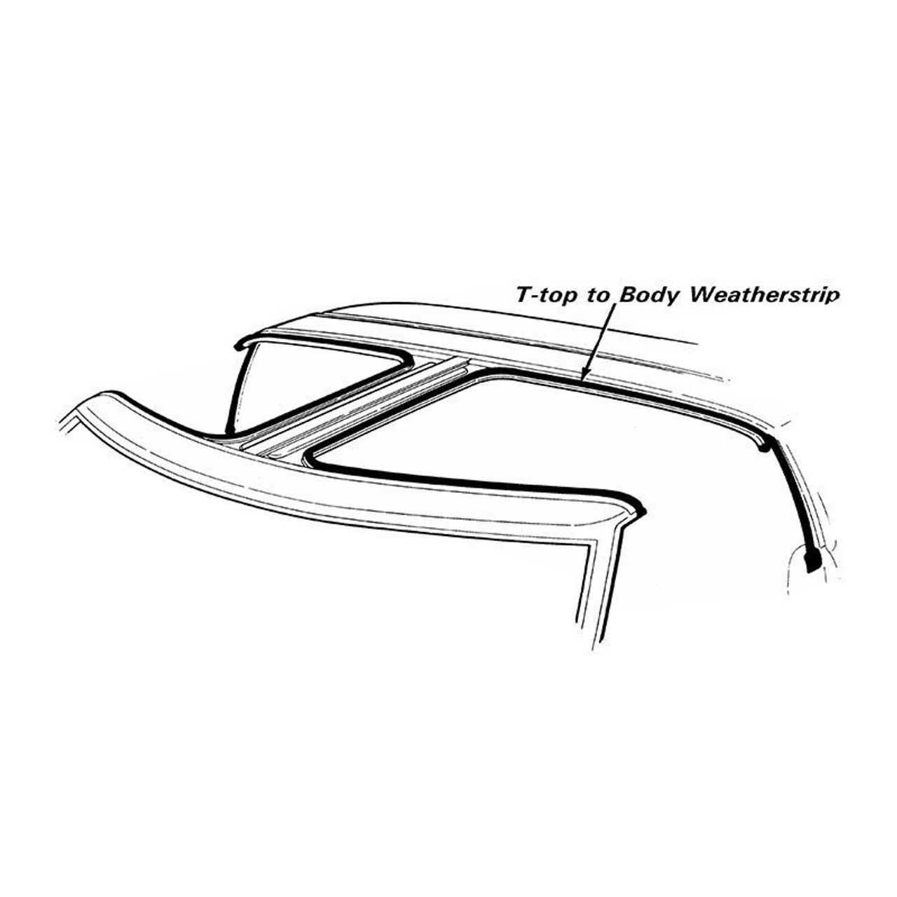 T Top To Body Weather Strip Seal Pair 1987 1988 Ford Mustang Hydro