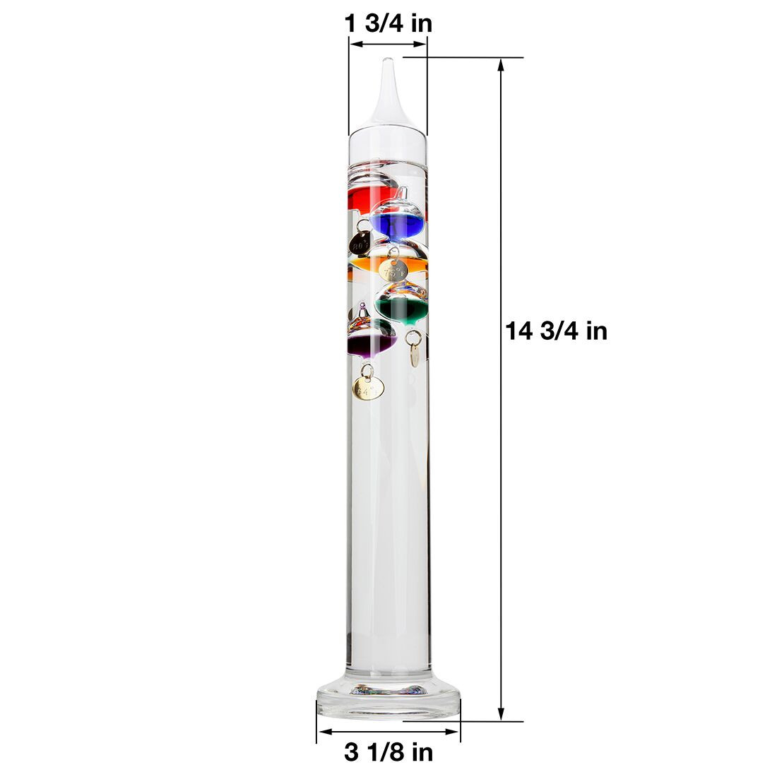 Lily's Home Galileo 14 inch Glass Thermometer with 5 Multi Colored ...