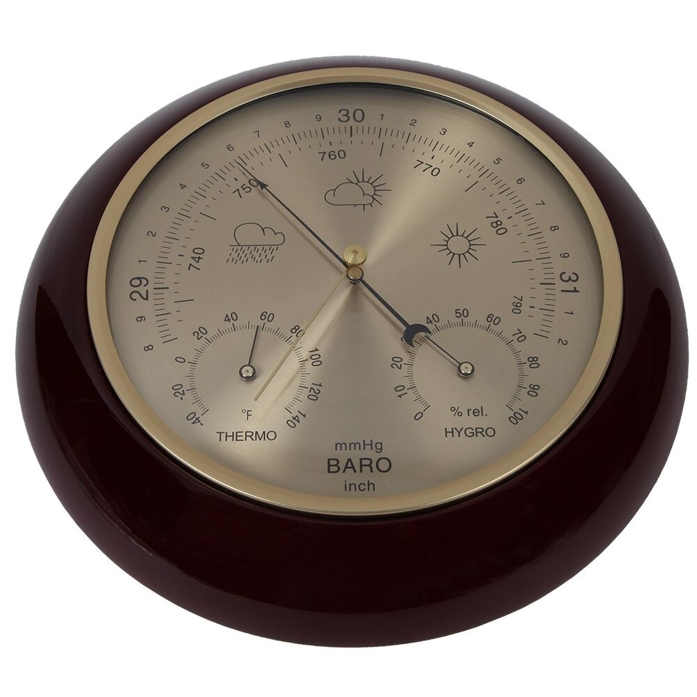 Lily’s Home Weather Station Wall Decor, Wood Frame Barometer ...