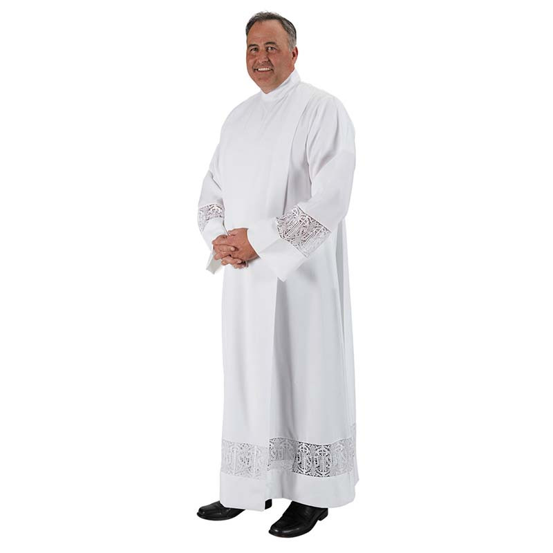 Latin Cross and IHS Lace Front Wrap Alb - [Consumer]Autom