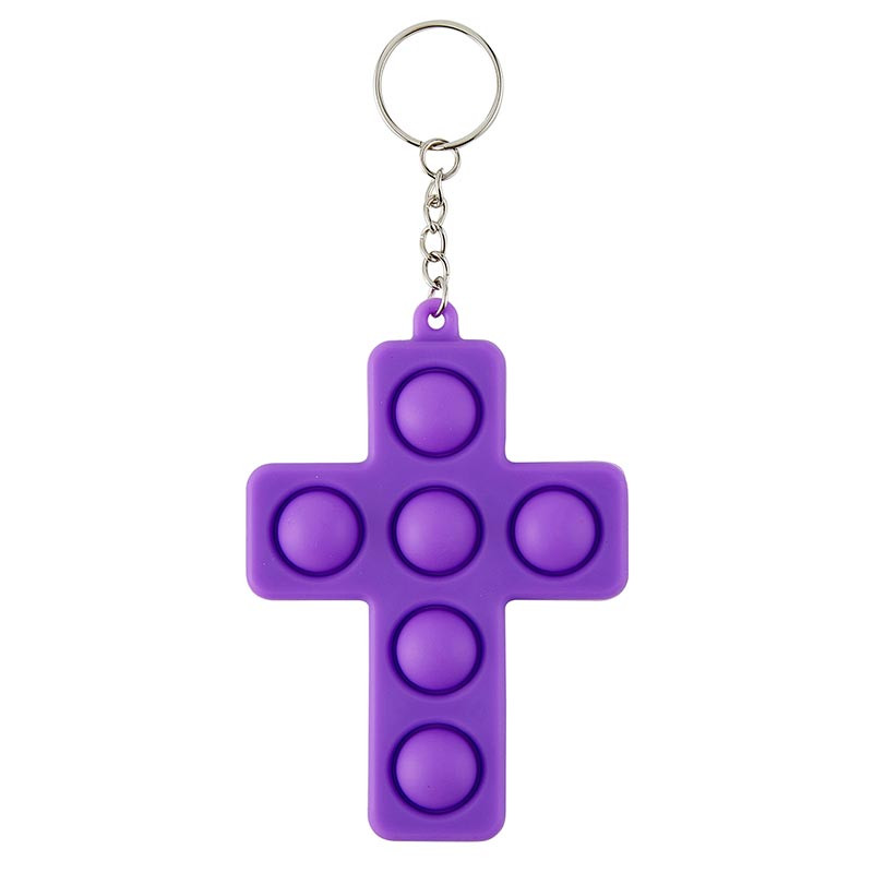 Pop Bubble Fidget Cross Key Chain Assortment (4 Asst) - 12/pk ...