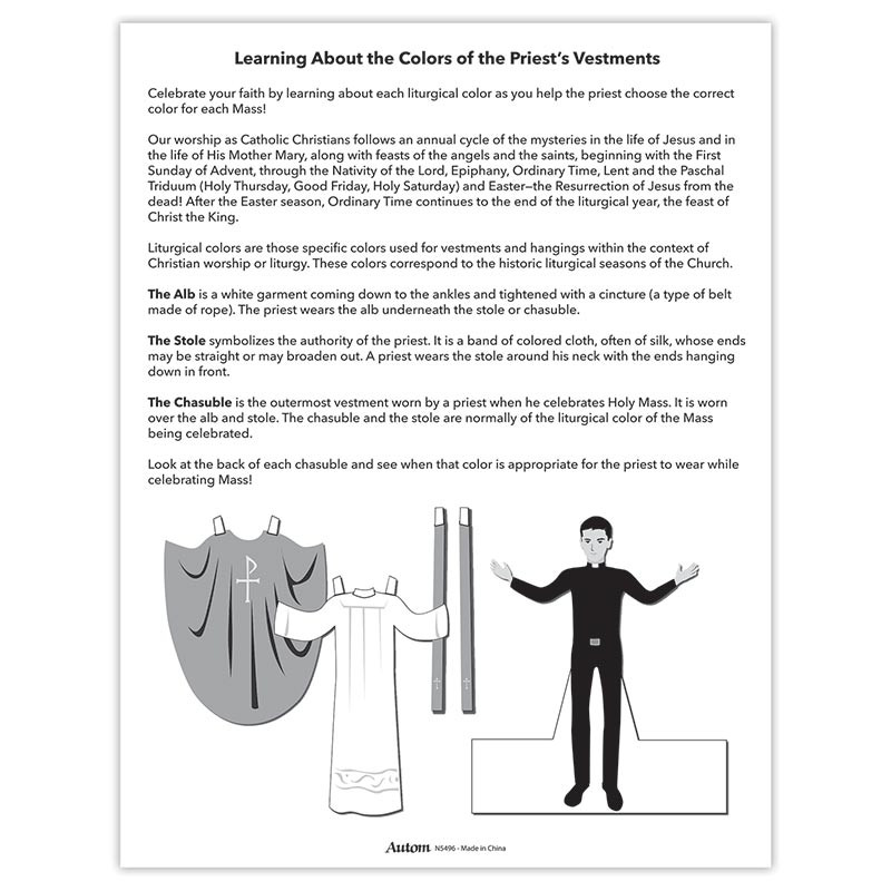 Liturgical Colors Priest and Chasubles Play Set - 18 sets/pk ...