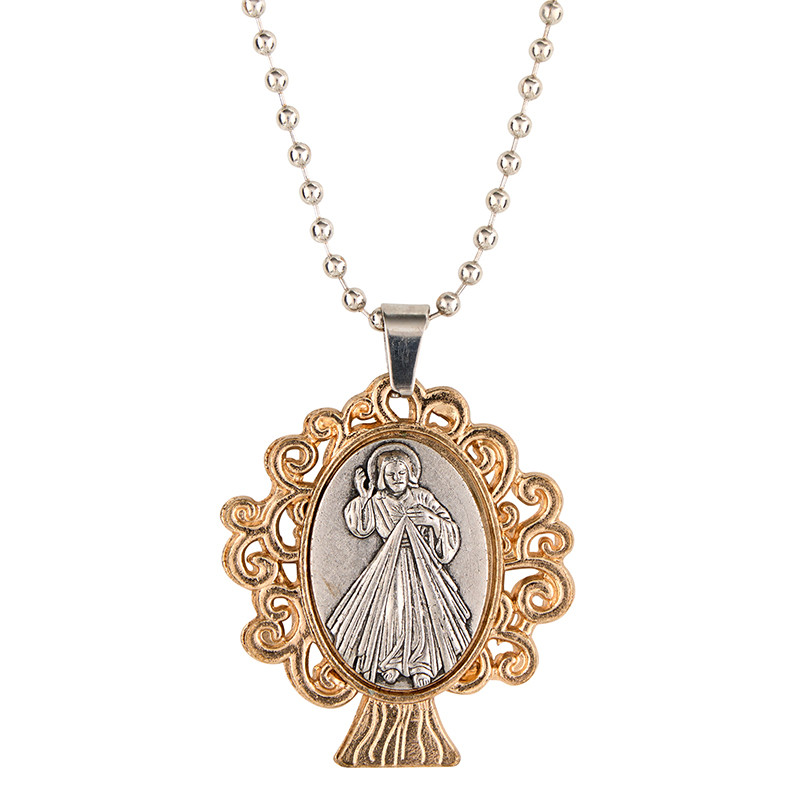 Divine Mercy Tree of Life Two-Tone Necklace - 10/pk - [Consumer]Autom