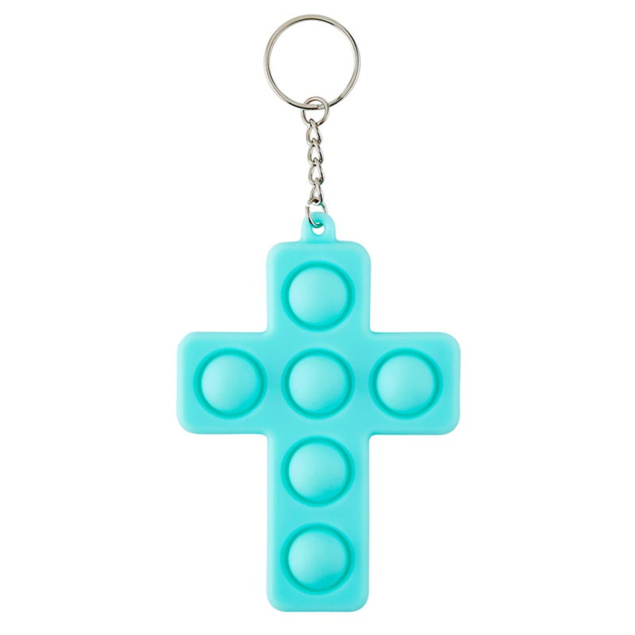 Pop Bubble Fidget Cross Key Chain Assortment 4 Asst 12pk