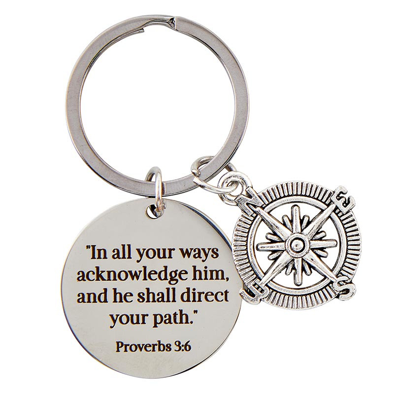 Confirmation Compass Key Chain with Card - 12/pk - [Consumer]Autom