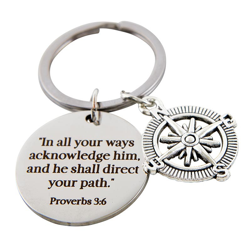 Confirmation Compass Key Chain with Card - 12/pk - [Consumer]Autom
