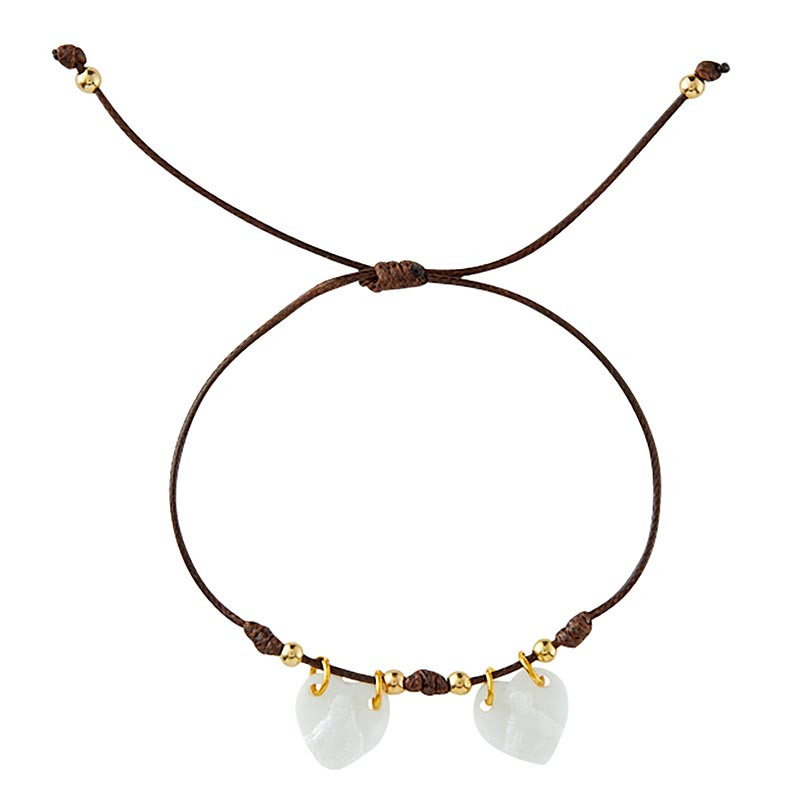 Capiz Finish Heart Scapular Bracelet - 10/pk - [Consumer]Autom