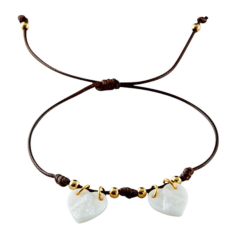 Capiz Finish Heart Scapular Bracelet - 10/pk - [Consumer]Autom