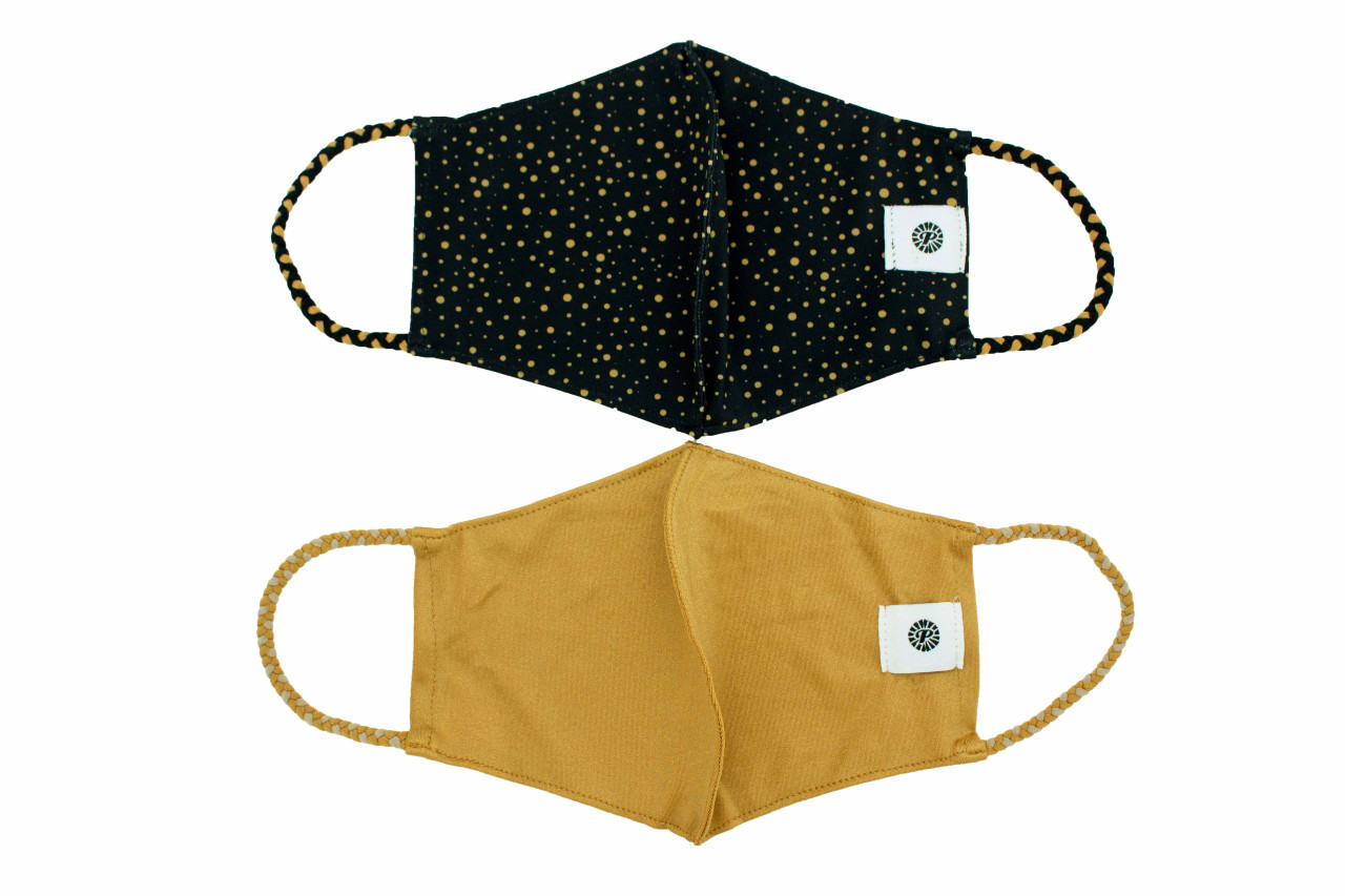 Pom Masks - Gold Dots - 2/pk