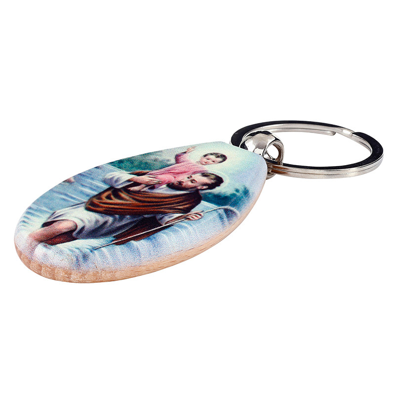 St. Christopher Teardrop Key Ring - 12/pk - [Consumer]Autom