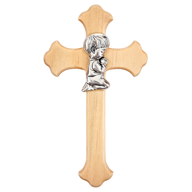 Boy Baptism Wood Wall Cross - 4/pk - [Consumer]Autom