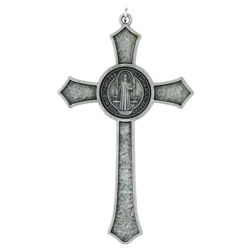 St. Benedict Antique Silver Crucifix - 10/pk - [Consumer]Autom