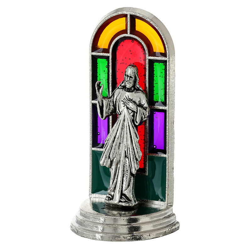 Divine Mercy Stained Glass Statue - 8/pk - [Consumer]Autom
