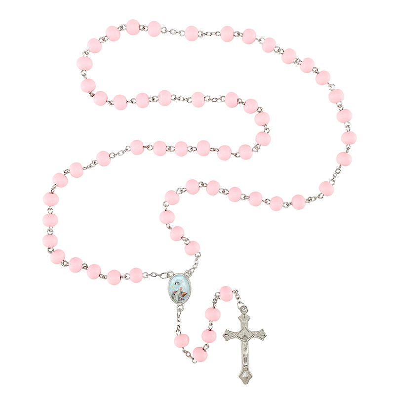 Pink Baptism Rosary with Case - 12/pk - [Consumer]Autom