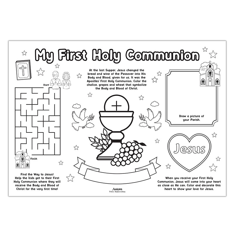 First Communion Activity Placemat - 50/pk - [Consumer]Autom