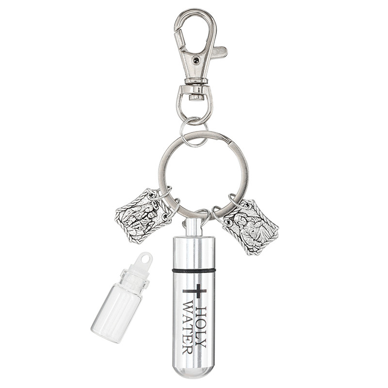 Scapular with Holy Water Vial Key Ring - 8/pk - [Consumer]Autom