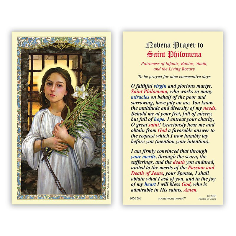 St. Philomena Laminated Holy Card - 25/pk - [Consumer]Autom
