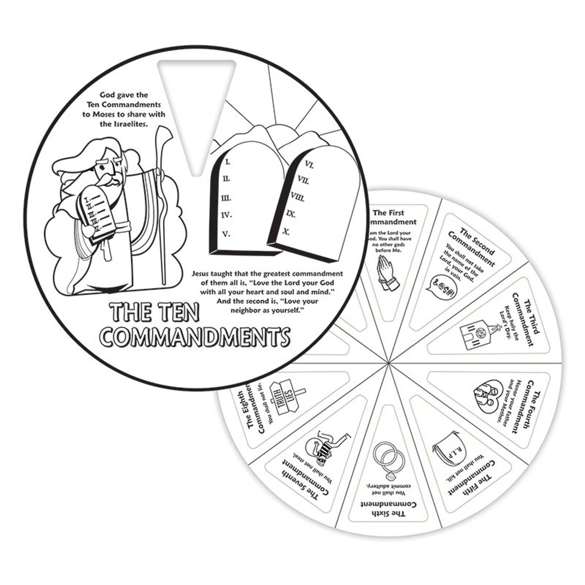 Color Your Own The Ten Commandments Learning Wheel 48pk Consumer