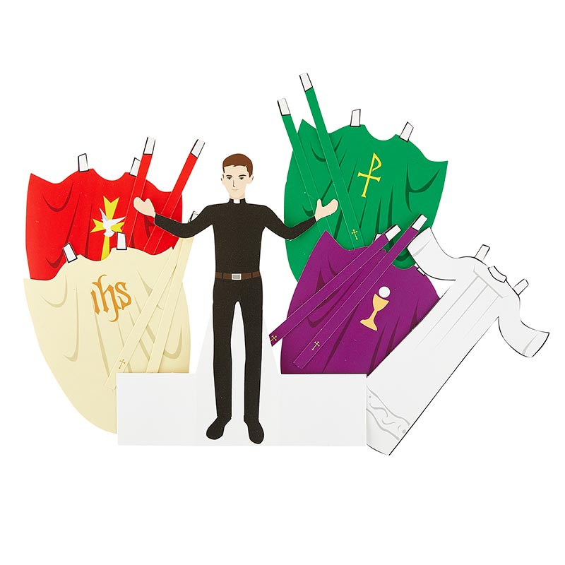 Liturgical Colors Priest and Chasubles Play Set - 18 sets/pk ...