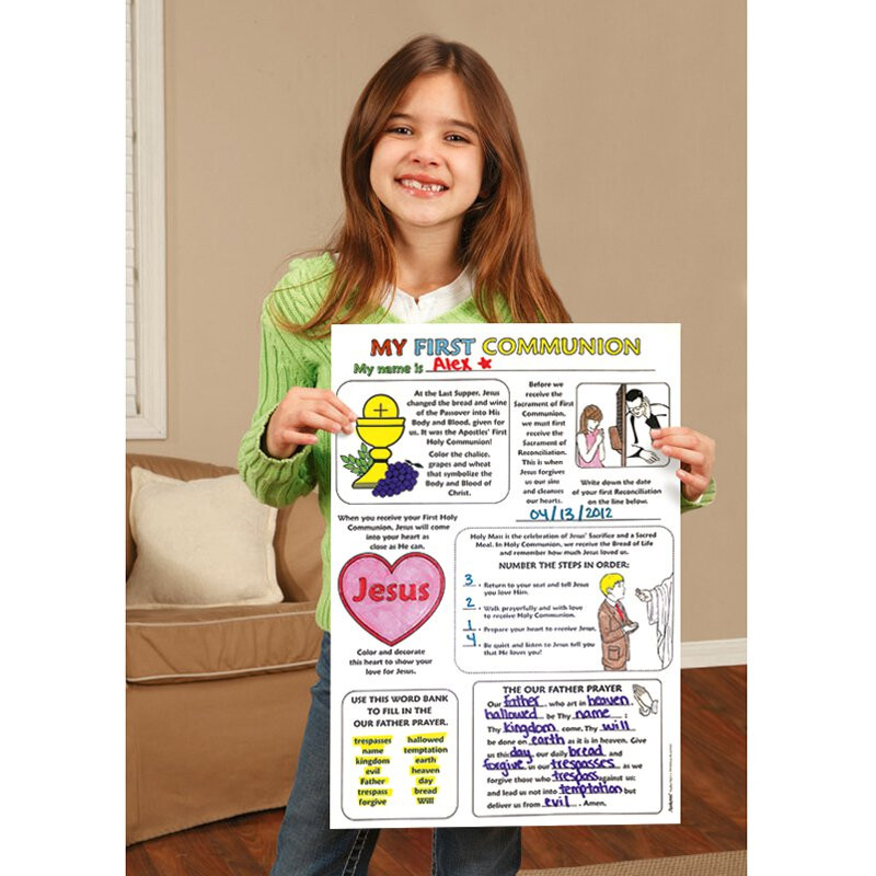 Color Your Own My First Communion Poster - 50/pk - [Consumer]Autom