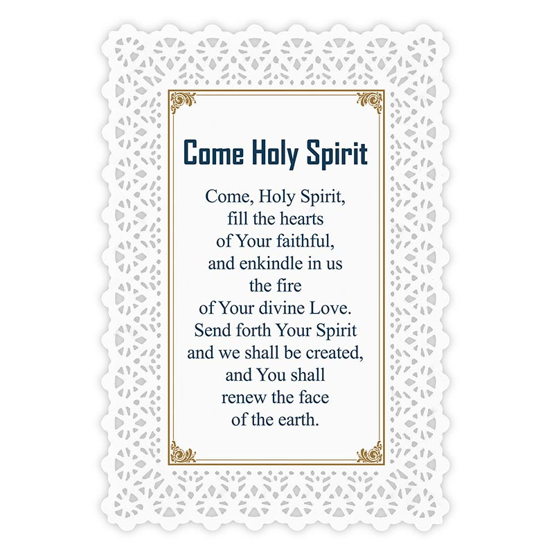 Confirmation/Come Holy Spirit Laminated Lace Holy Card - [Consumer]Autom