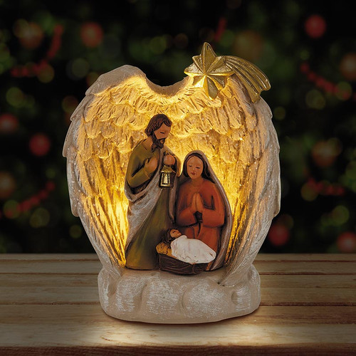 Angel Wings Nativity LED Lighted Figurine - [Consumer]Autom